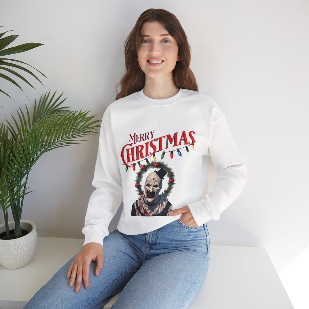 Art the Clown Terrifier Scary Clown Merry Christmas Sweatshirt | Horror ...