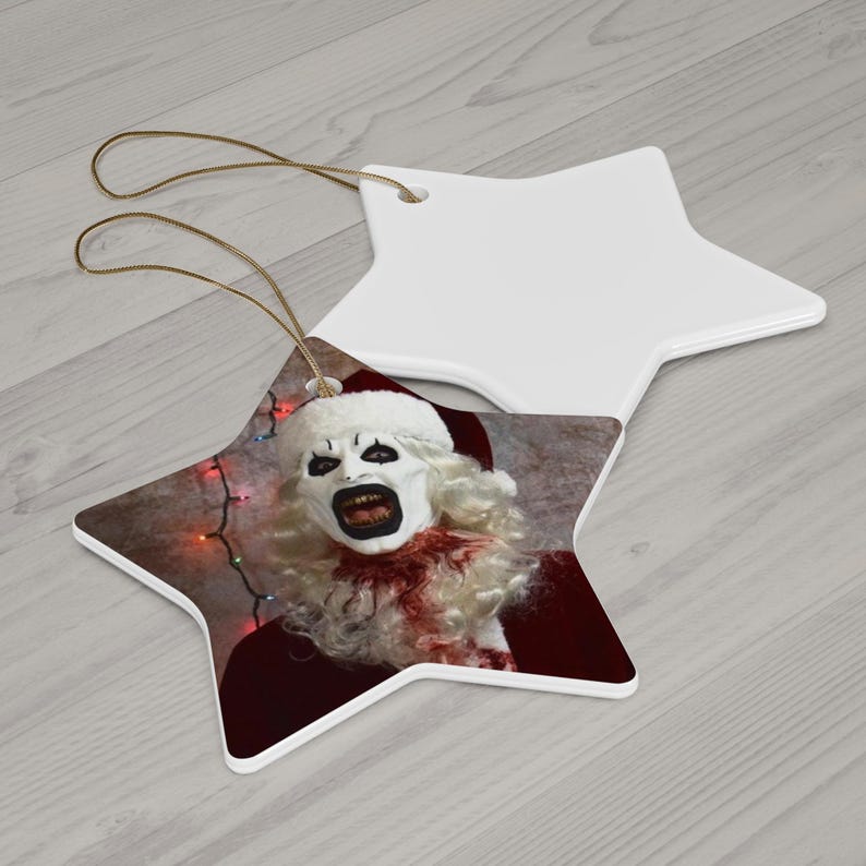 Art the Clown Terrifier Creepy Santa Mask Ornament Ceramic Ornament ...
