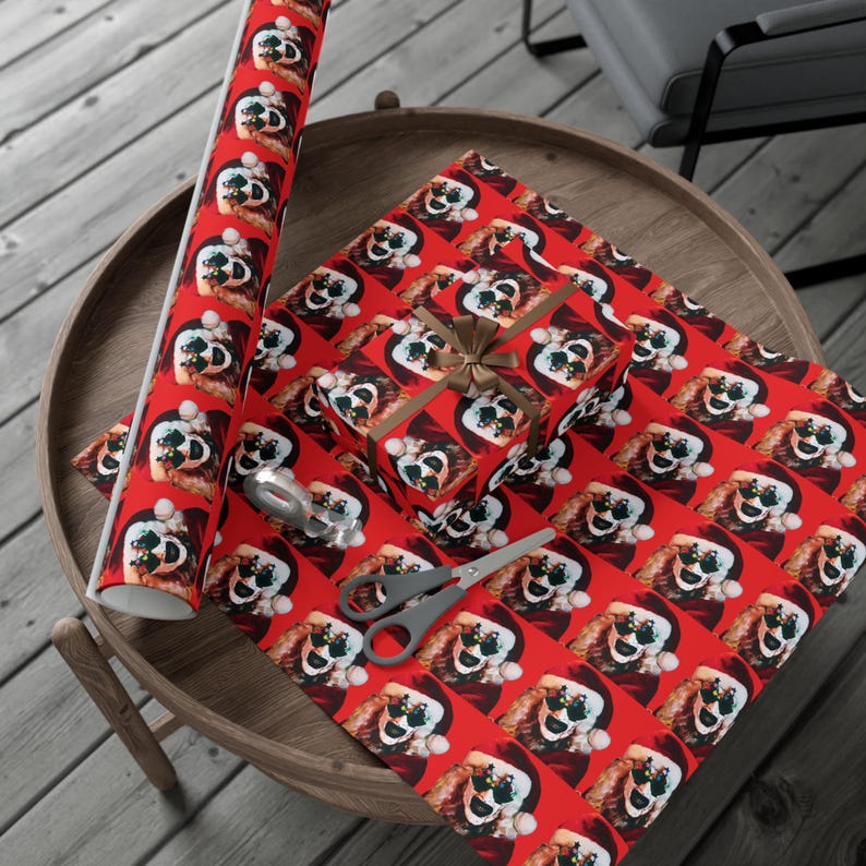 Art the Clown Terrifier Christmas Gift Wrap - Horror Xmas Wrapping ...