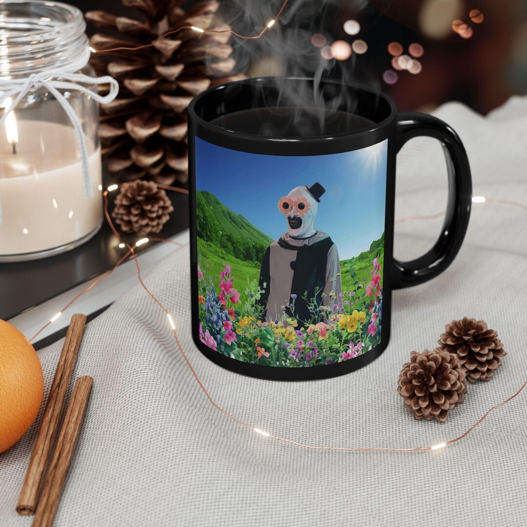 Art the Clown Terrifier Flower Field Mug | Surreal Sunny Landscape - Etsy
