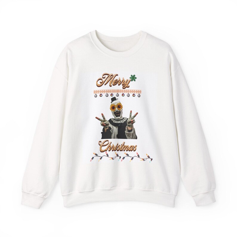 Art the Clown Terrifier Merry Christmas Peace Sign Sweatshirt | Holiday ...
