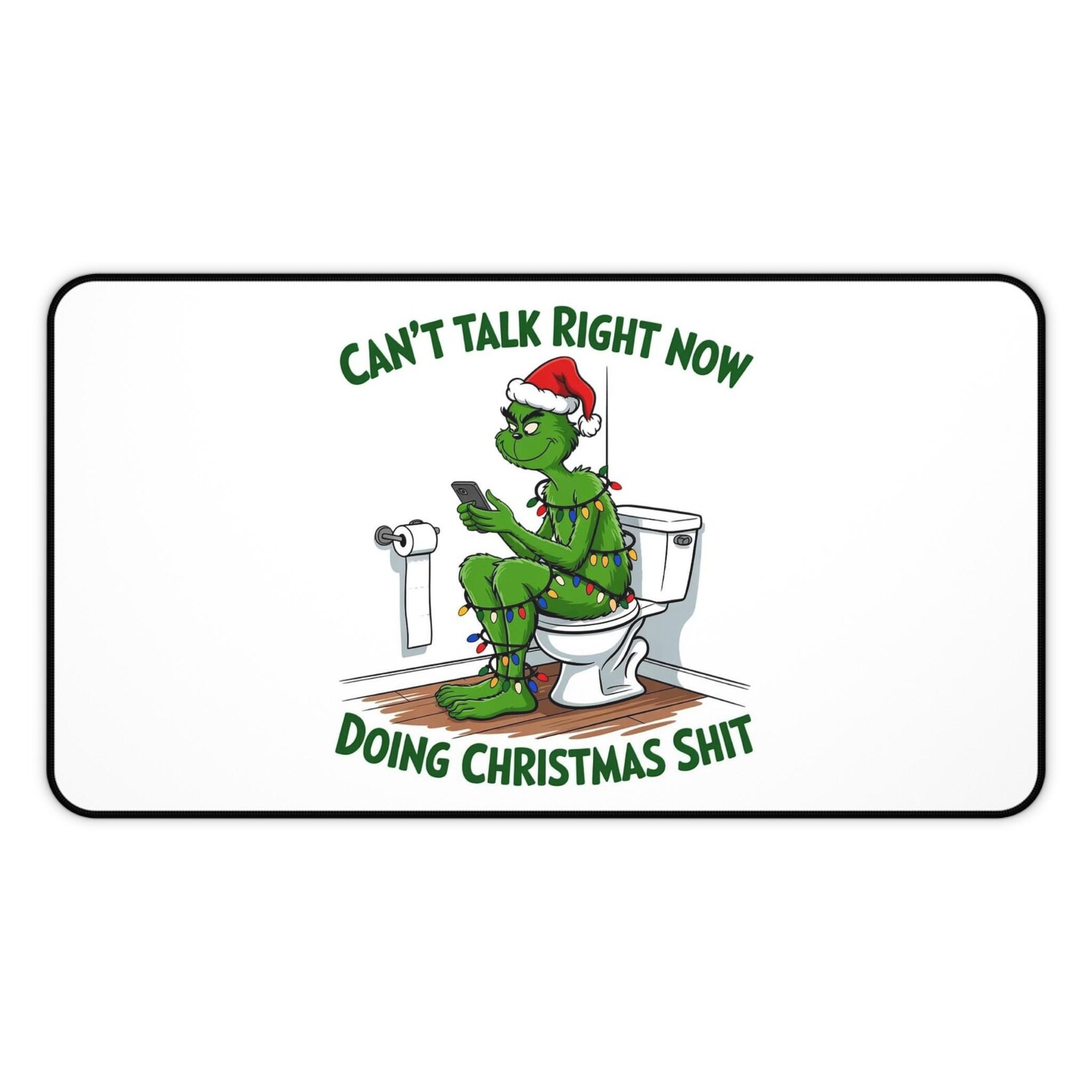 Funny Grinch Christmas Desk Mat | Holiday Home Office Decor - Etsy