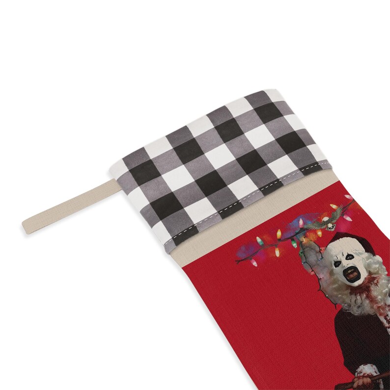 Terrifier Krampus Art the Clown Mask Christmas Stocking | Red Buffalo ...