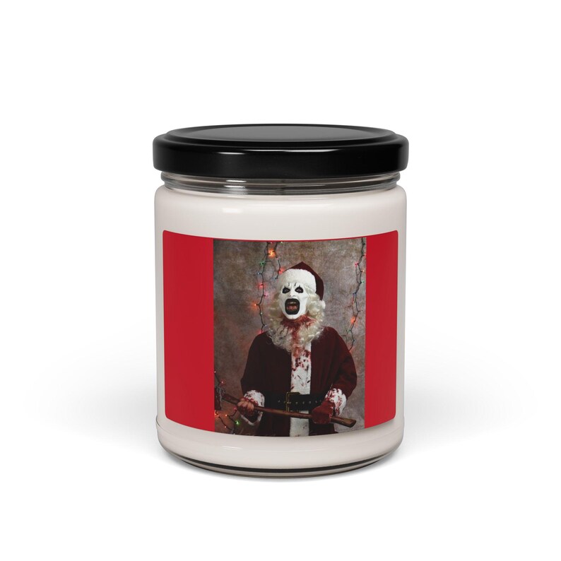 Art the Clown Terrifier Creepy Santa Candle, Soy Candle 9oz | Horror ...