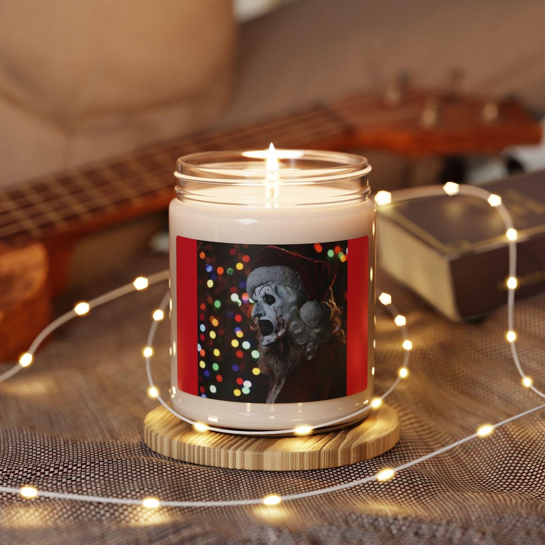 Art the Clown Terrifier Creepy Santa Candle | Soy Candle, 9oz - Etsy
