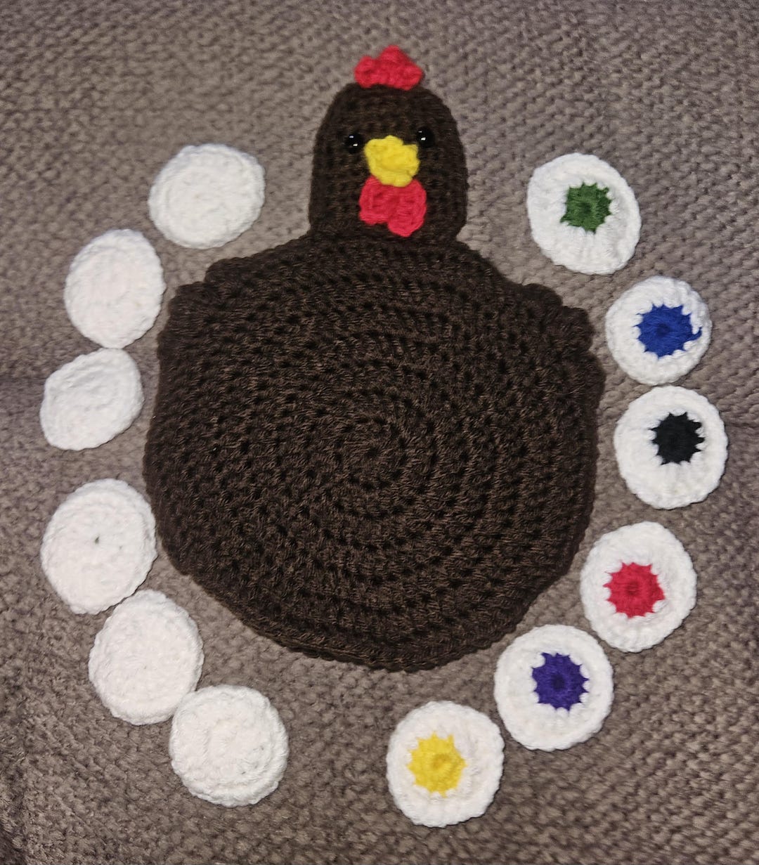 Crocheted Chicken Memory Game - Etsy