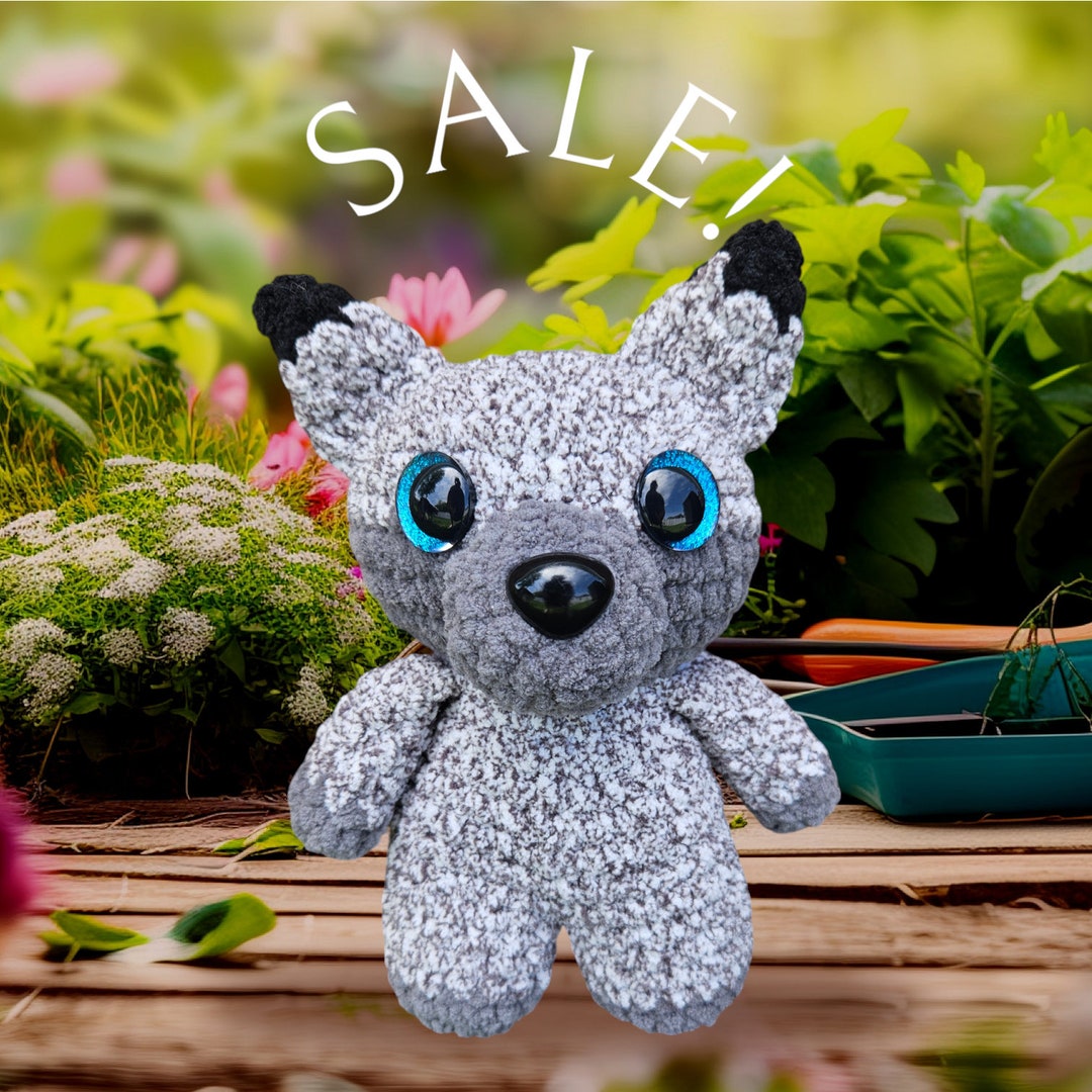 Crocheted Gray Wolf - Etsy