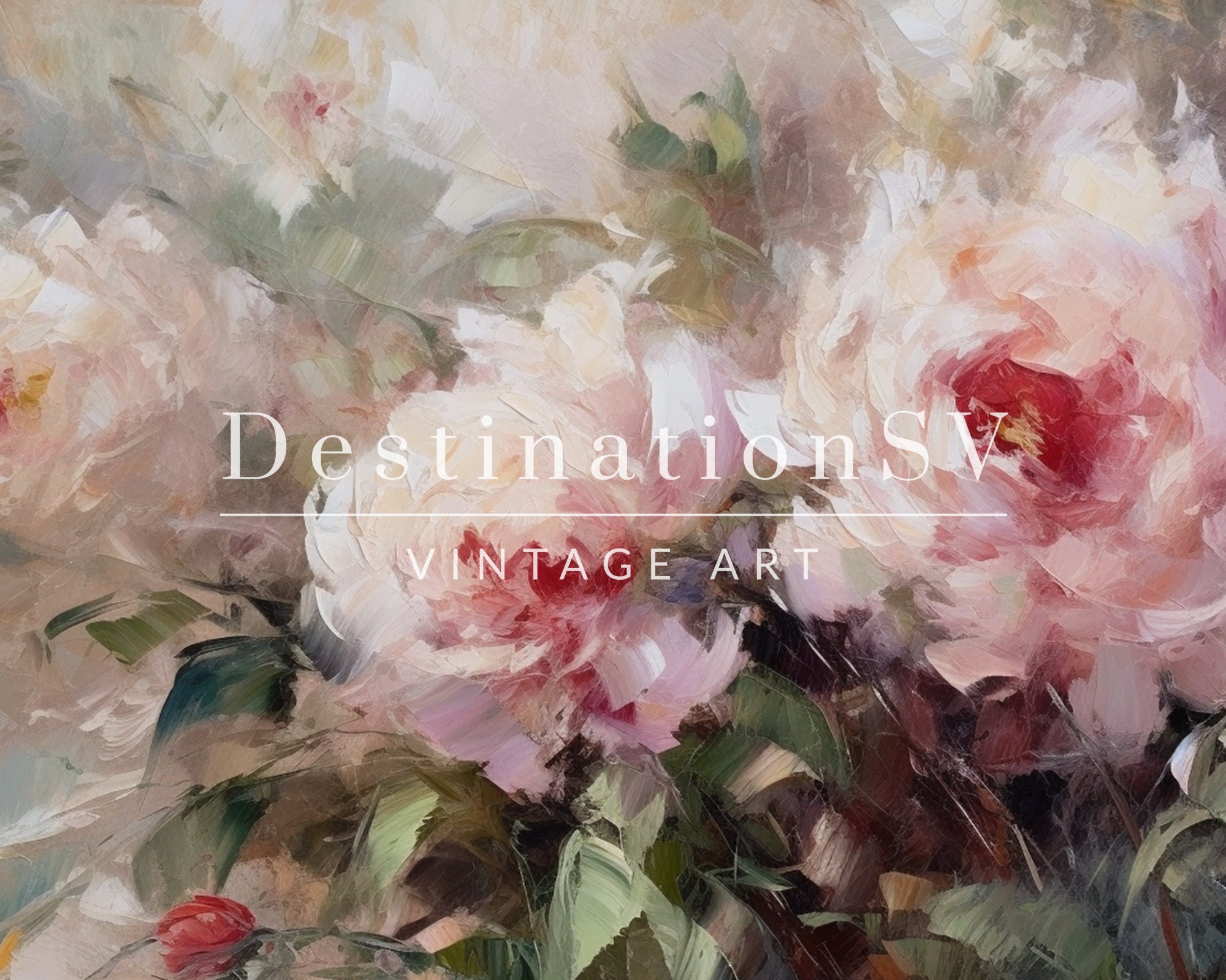 Vintage Rose Painting, Vintage Rose Wall Art Print, Rose PRINTABLE ...