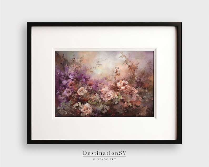 Vintage Rose Garden Painting Vintage Rose Wall Art Print - Etsy