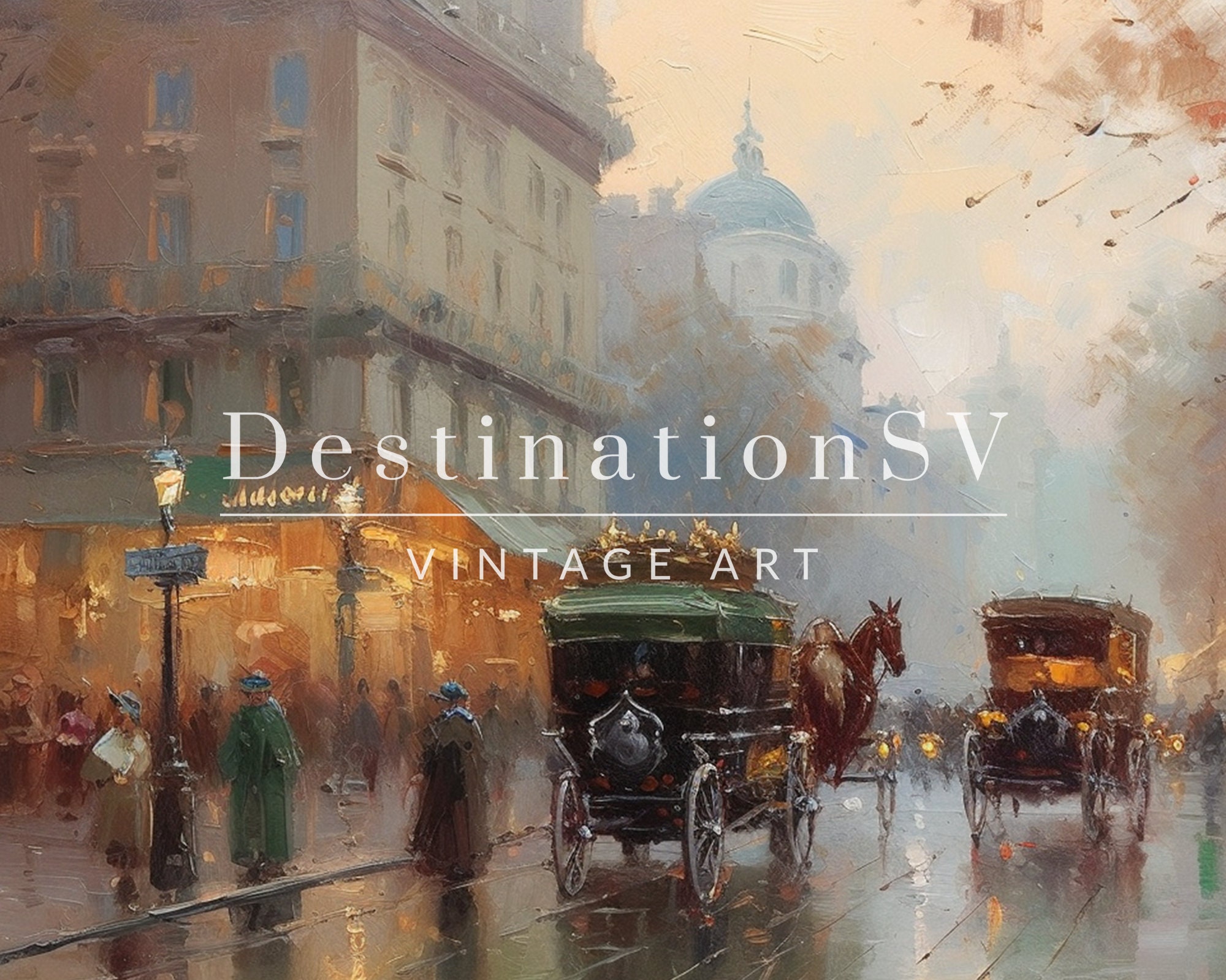Vintage Paris Painting Vintage Paris Street Wall Decor - Etsy
