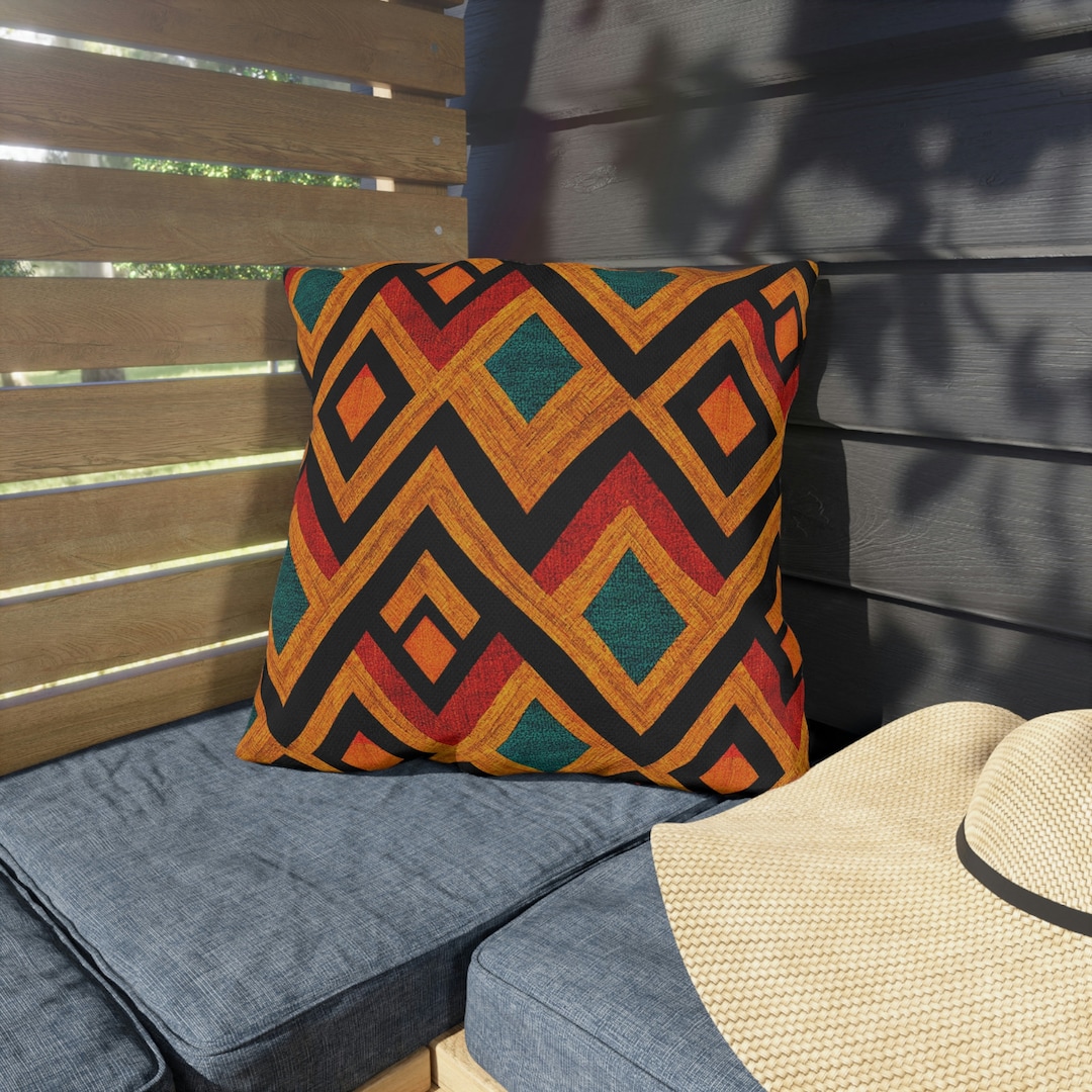 Outdoor Pillows | Weatherproof Garden Cushions | Geometric Tribal ...