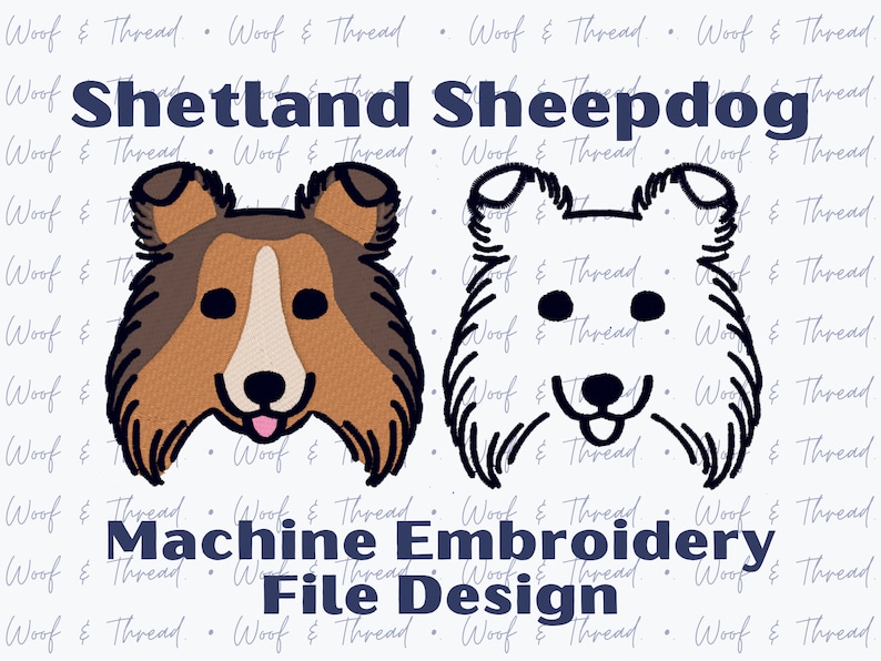Shetland Sheepdog Machine Embroidery File Design 4 X 4 Inch - Etsy