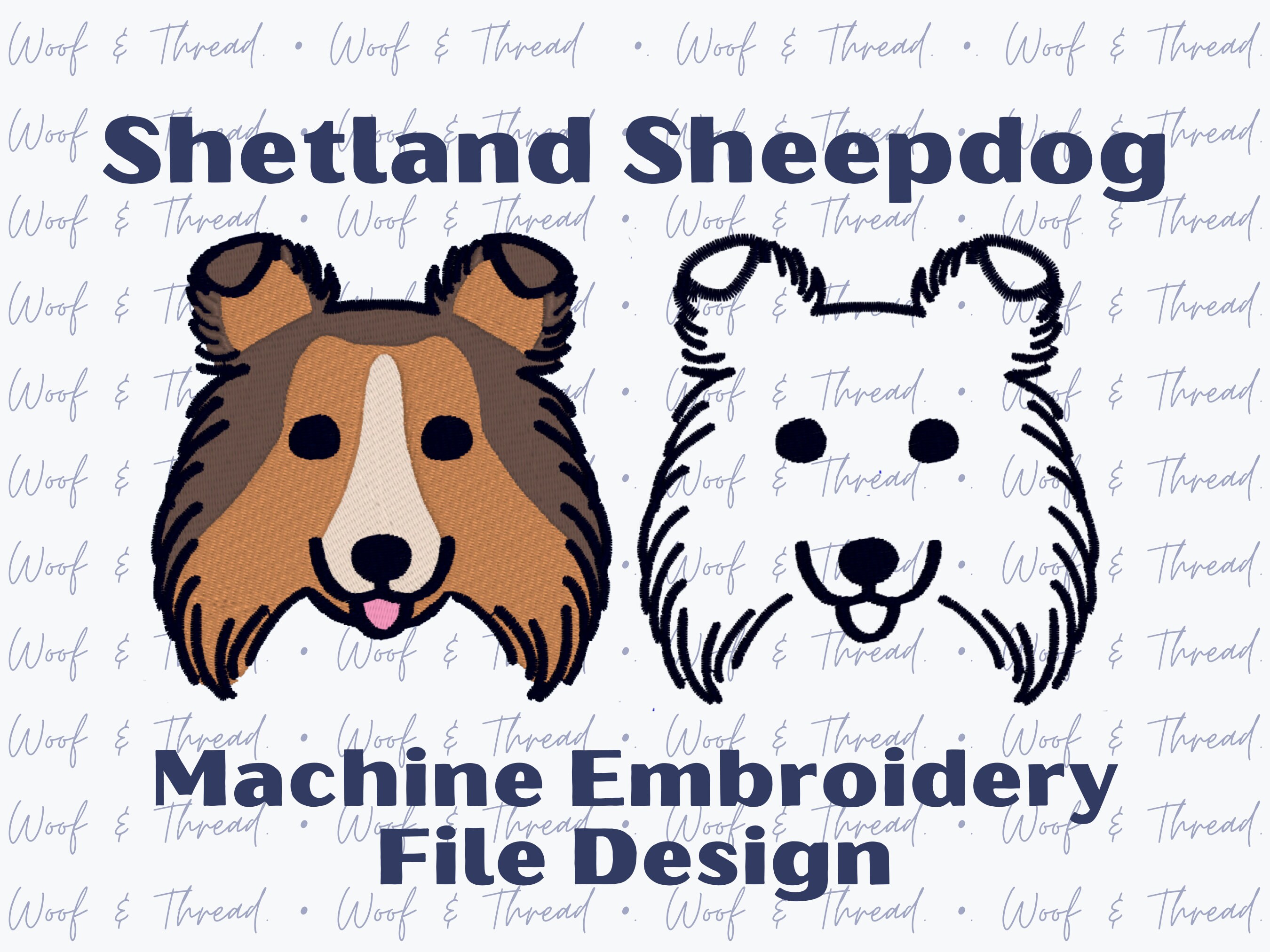 Shetland Sheepdog Machine Embroidery File Design 4 X 4 Inch - Etsy