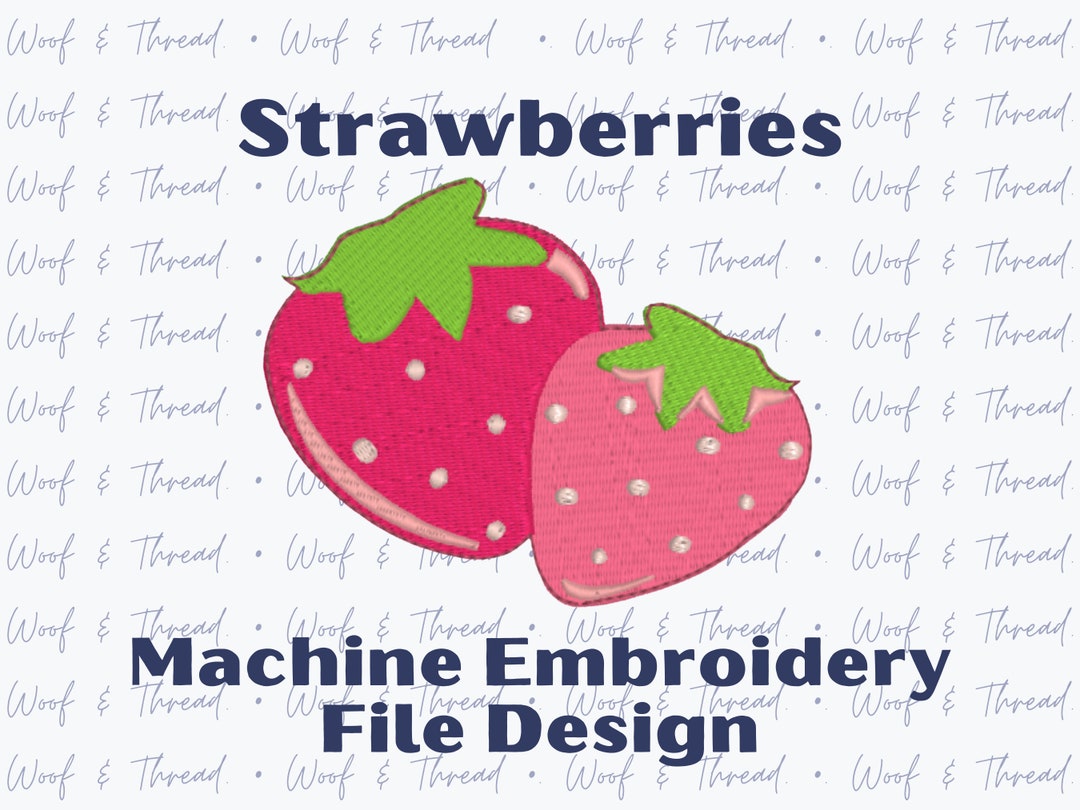 Strawberries Embroidery File Design 4 X 4 Inch Hoop Embroidery Design ...