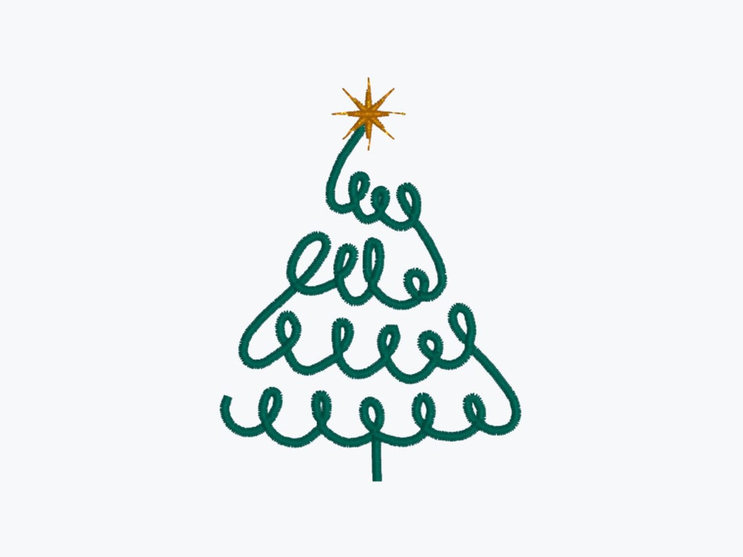 Christmas Tree Silhouette Machine Embroidery File 4 X 4 Inch Hoop, Xmas ...