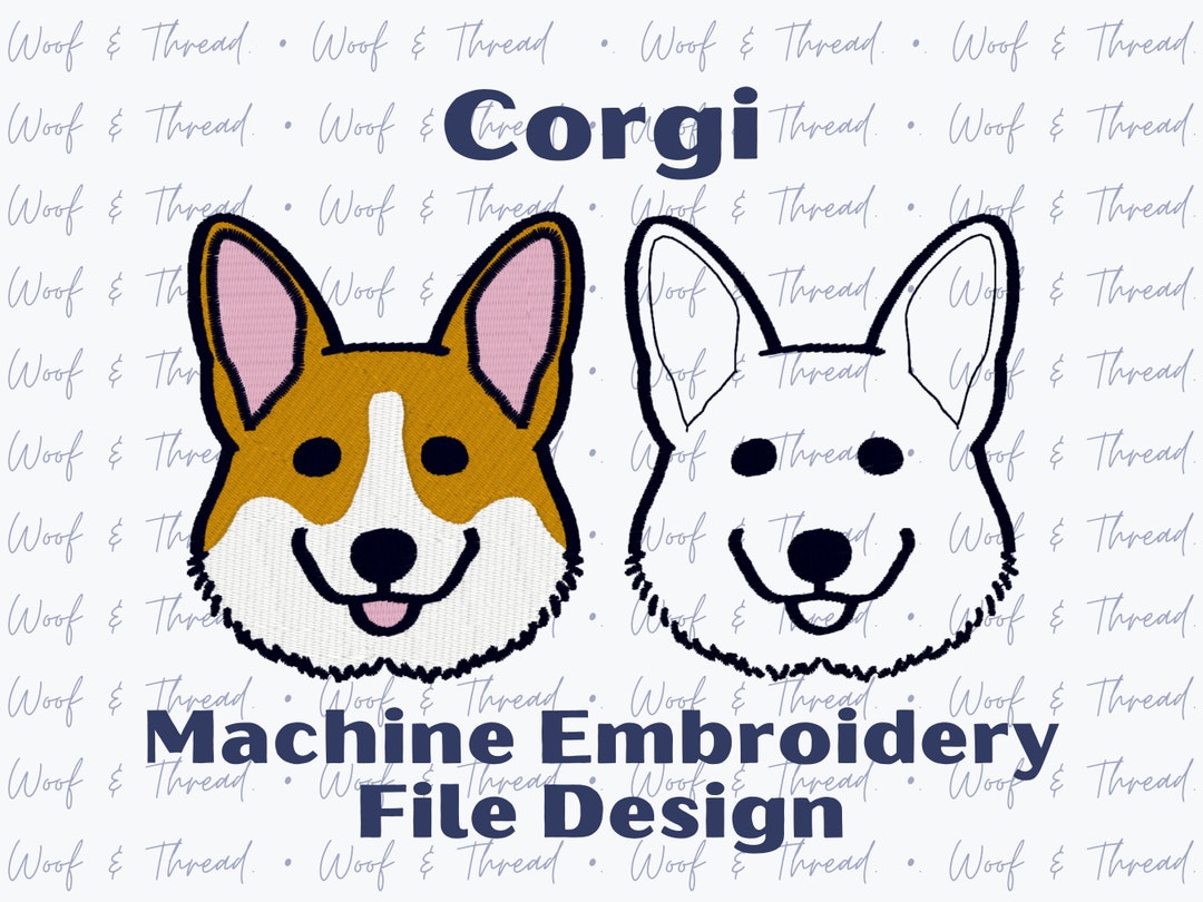 Corgi Machine Embroidery File Design 4 X 4 Inch Hoop Corgi Embroidery ...