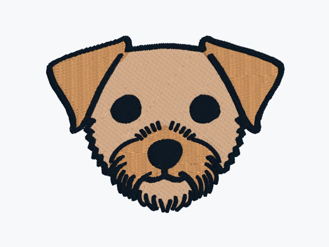 Border Terrier Machine Embroidery File Design 4 X 4 Inch Hoop Border ...