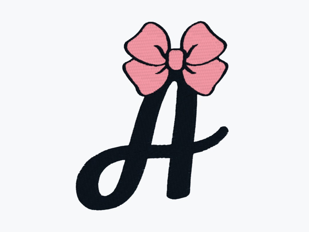 Bow Monogram Embroidery Font Letters Girly Machine Embroidery, Monogram ...