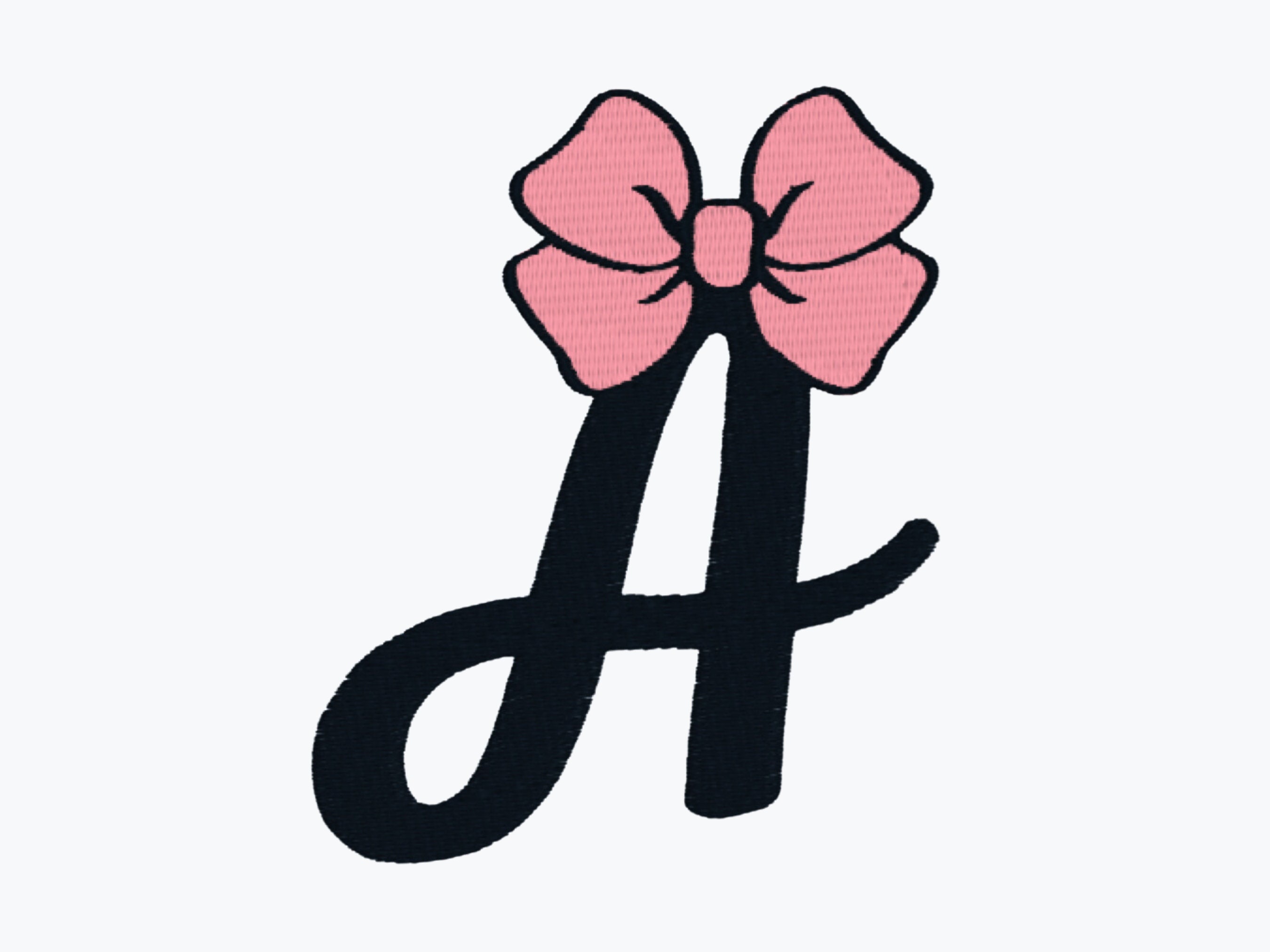 Bow Monogram Embroidery Font Letters Girly Machine Embroidery, Monogram ...