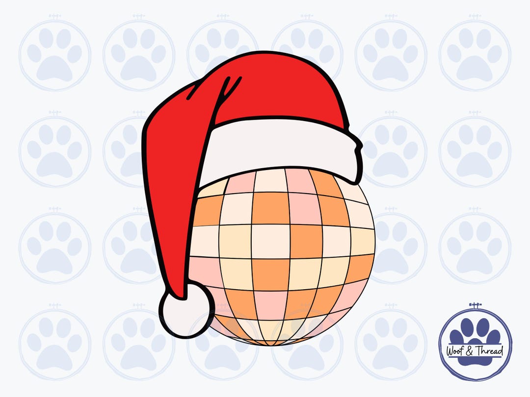 Santa Disco Ball Clipart Trendy SVG, PNG, JPEG, Cricut Cut File ...