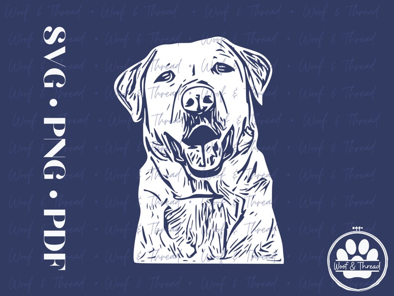 Lab 1 Clipart, Dog Clipart, Line Art Dog, Dog Illustration, Commercial ...