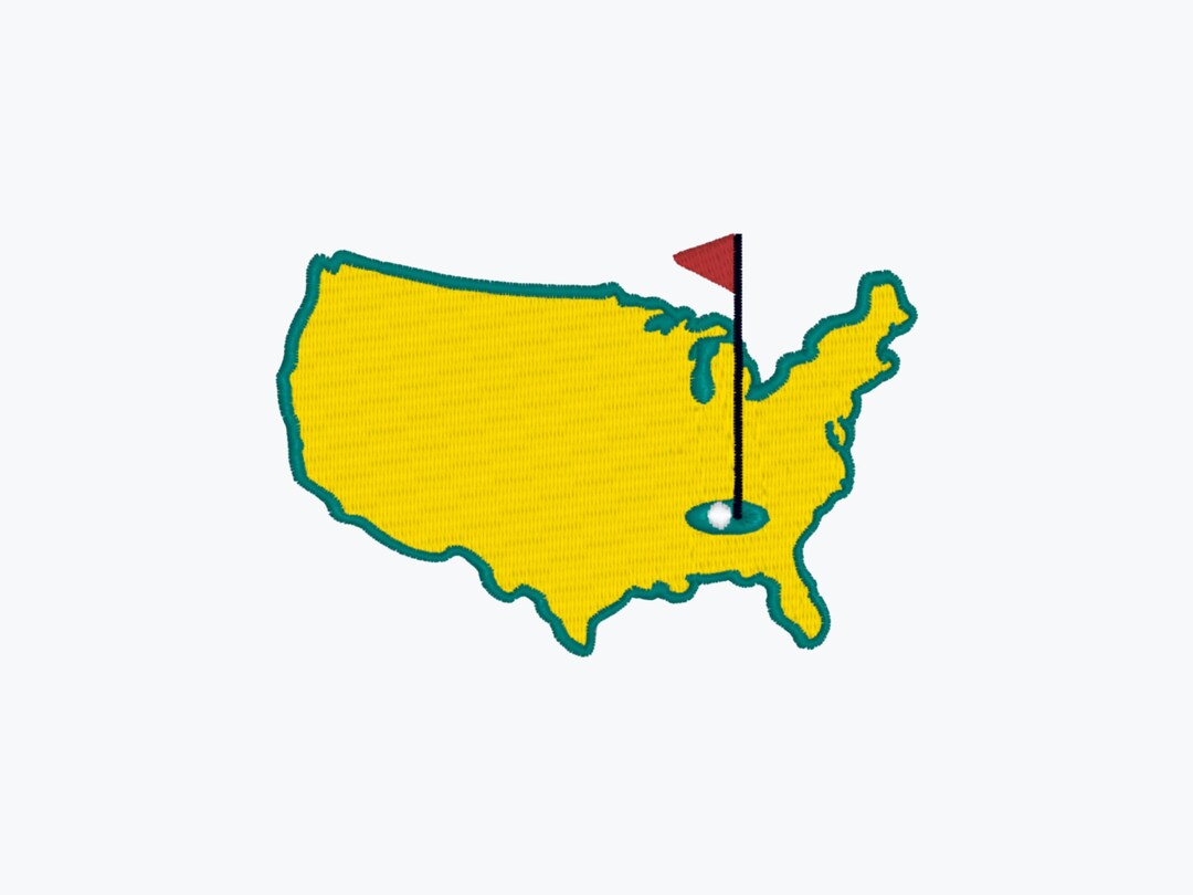 Golf USA Embroidery File Design 4 X 4 Inch Hoop Golf Embroidery ...