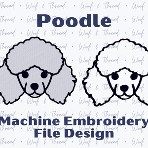 Poodle 1 Machine Embroidery File Design 4 X 4 Inch Hoop Standard Poodle ...