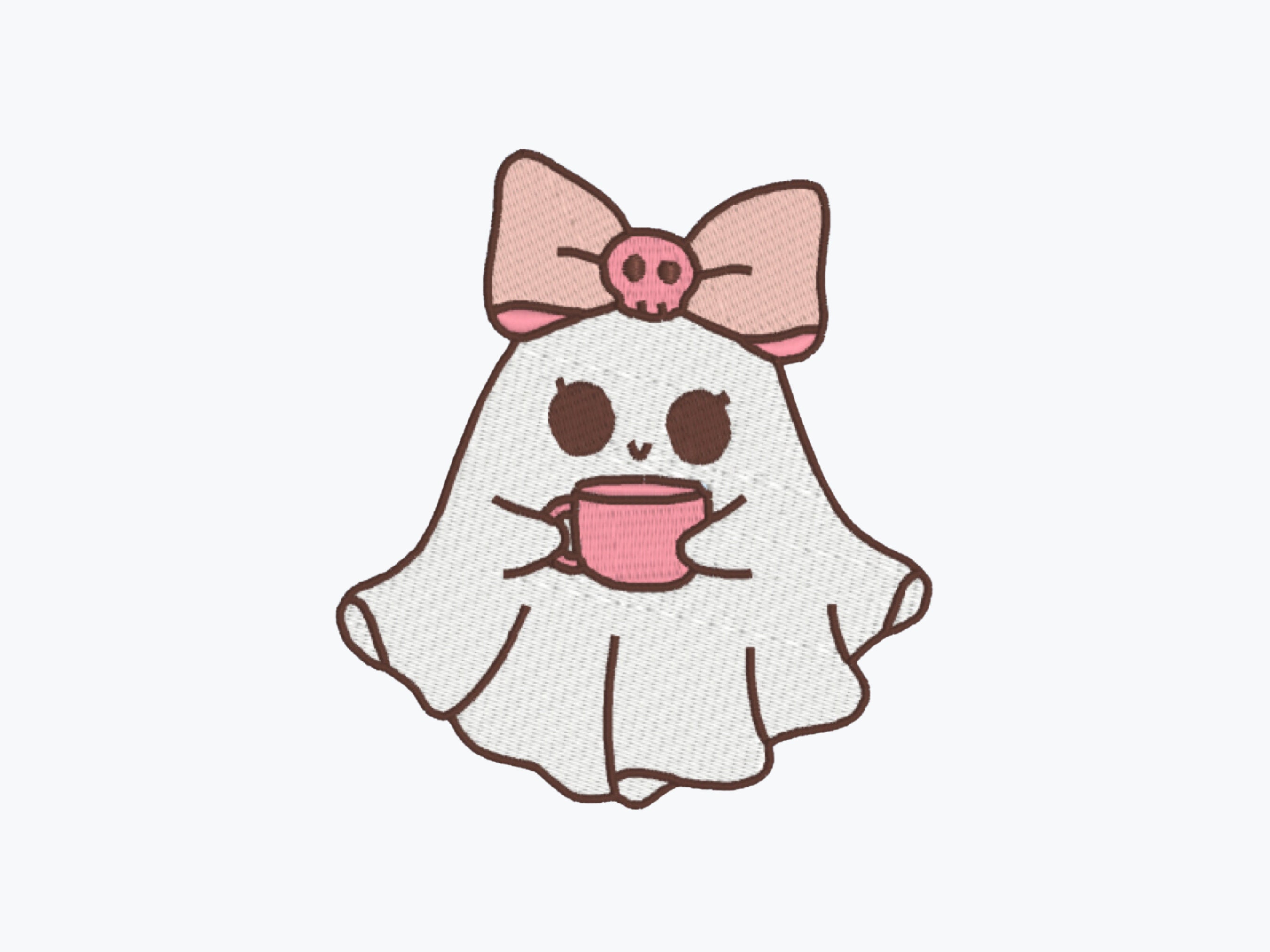 Coquette Ghost Machine Embroidery File Design 4 X 4 Inch Hoop Halloween ...