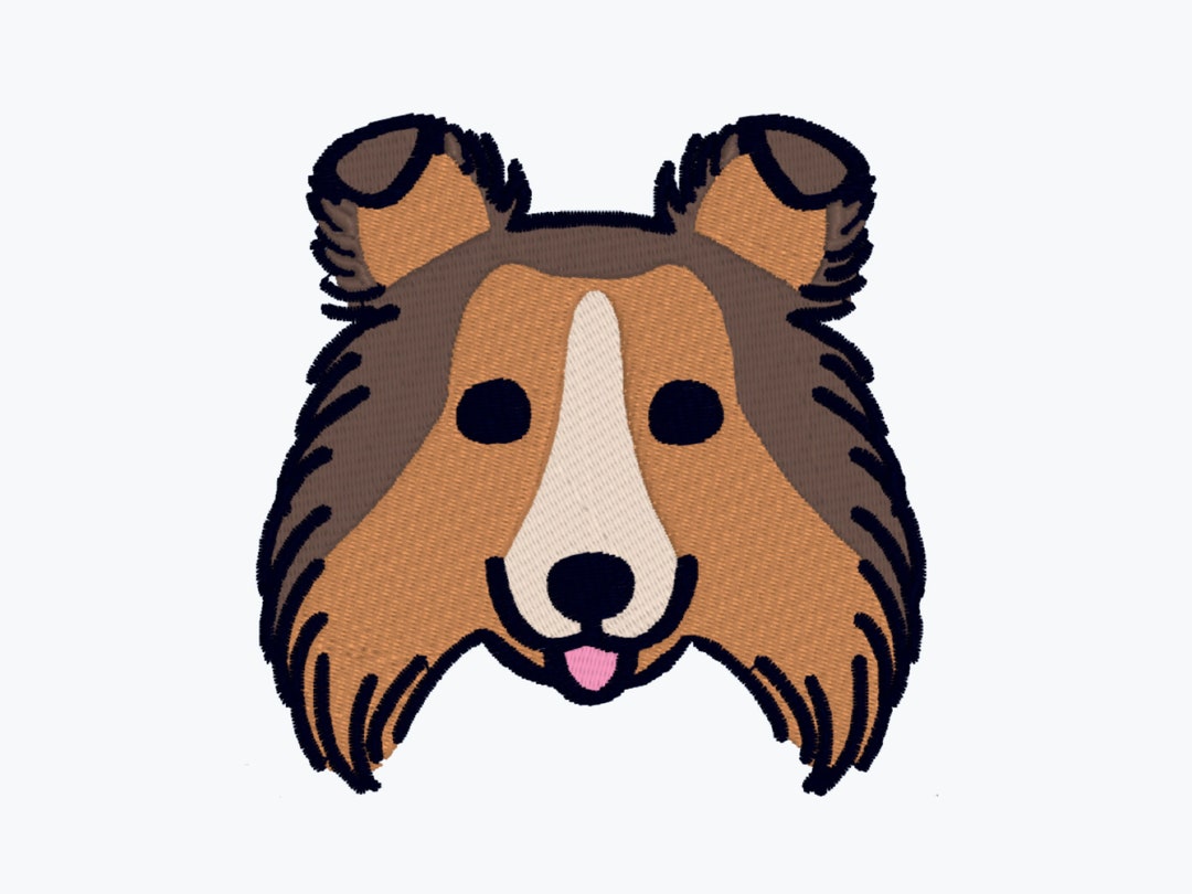 Shetland Sheepdog Machine Embroidery File Design 4 X 4 Inch Hoop ...