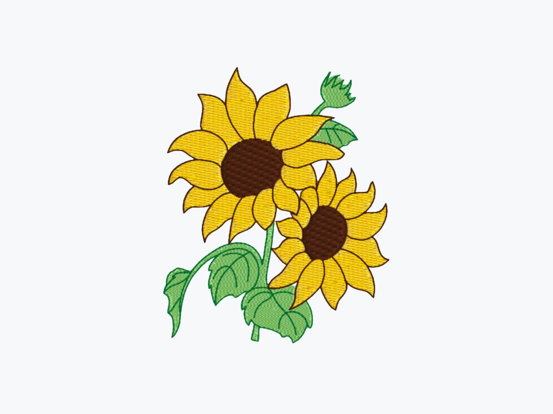 Sunflower Embroidery File Design 4 X 4 Inch Hoop Floral Napkin, Garden ...