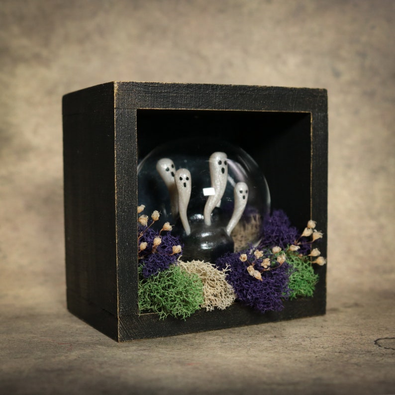Miniature 2.5” Spooky Ghost Crystal Ball Shadow Box Diorama - Etsy
