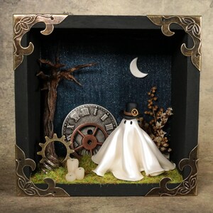 Steampunk Dapper Ghost Story Box / Shadow Box Spooky Diorama - Etsy
