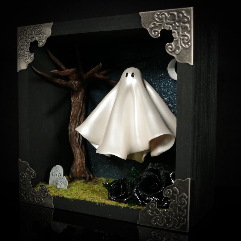 Floating Ghost Story Box / Shadow Box Cemetery Diorama - Etsy