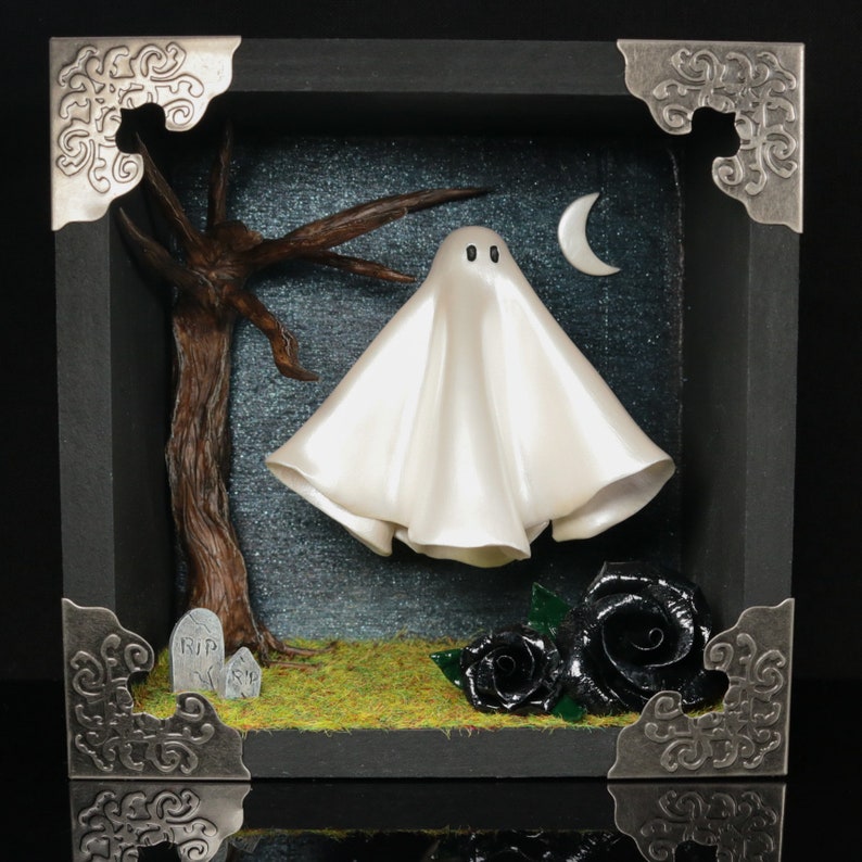 Floating Ghost Story Box / Shadow Box Cemetery Diorama - Etsy