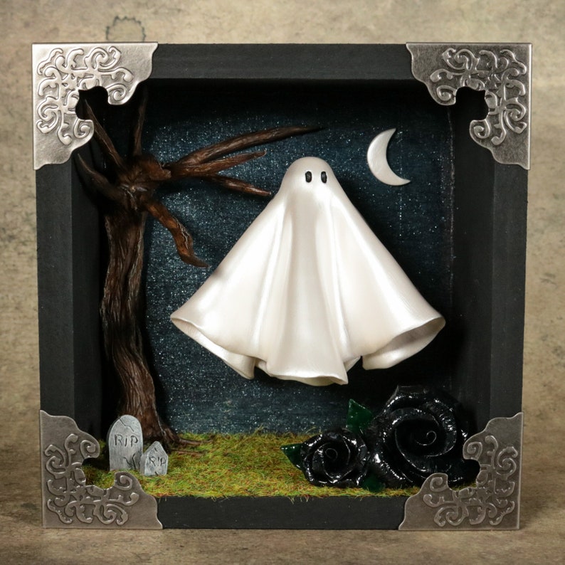 Floating Ghost Story Box / Shadow Box Cemetery Diorama - Etsy