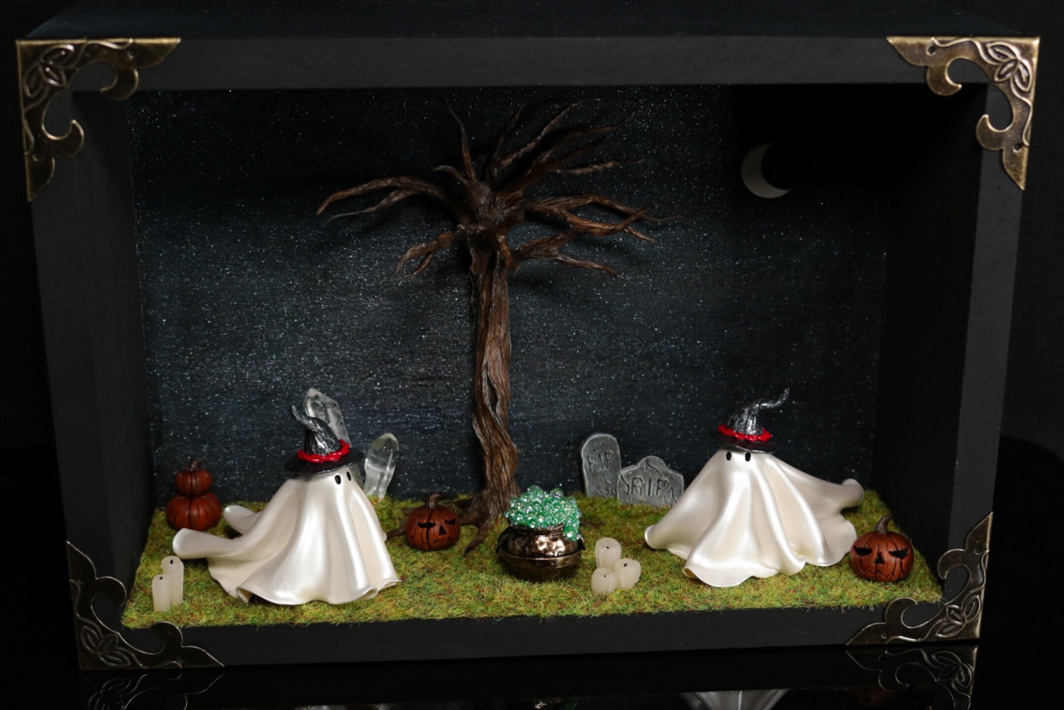 Witch Ghost Story Shadow Box Cemetery Diorama - Etsy