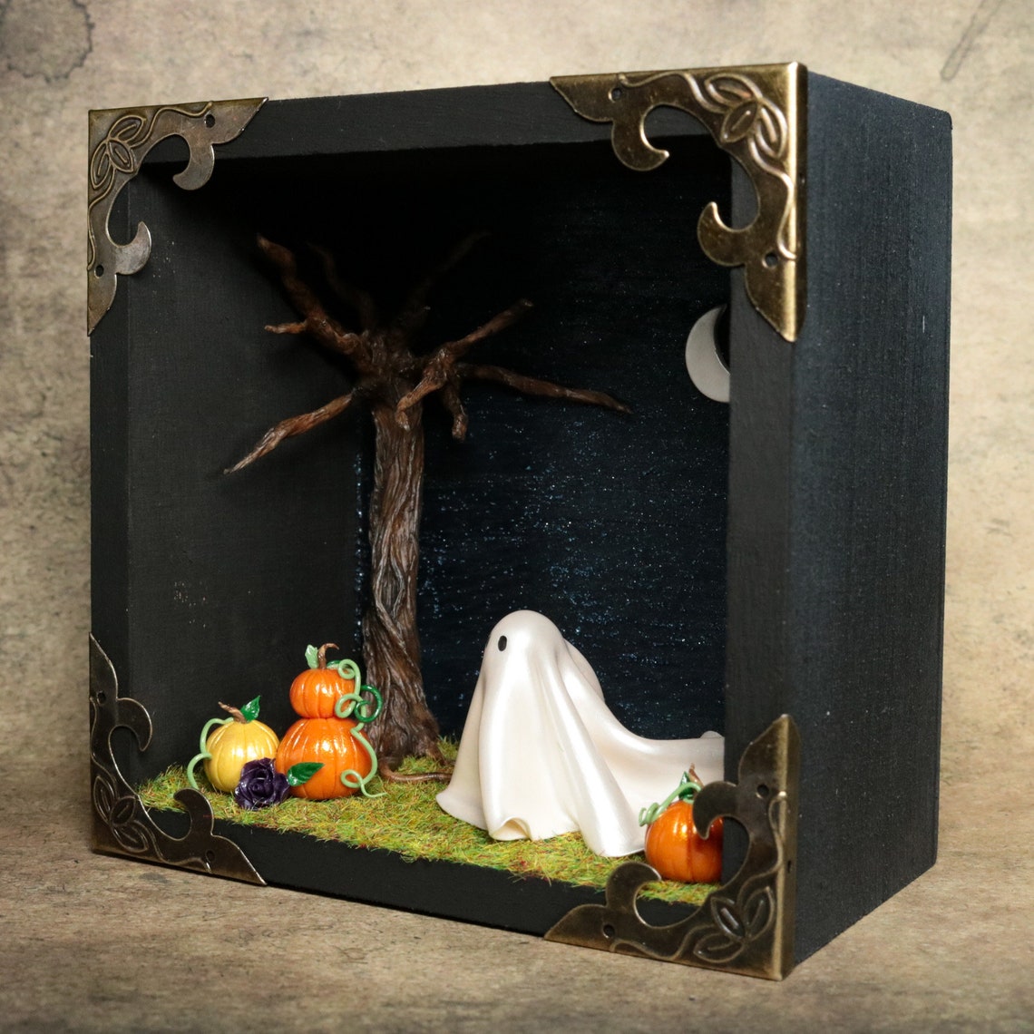 Ghost Story Box / Shadow Box Pumpkin Patch Diorama - Etsy