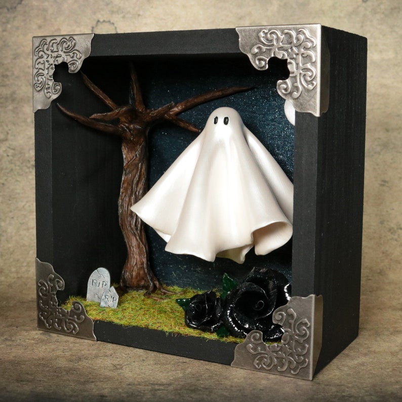 Floating Ghost Story Box / Shadow Box Cemetery Diorama - Etsy