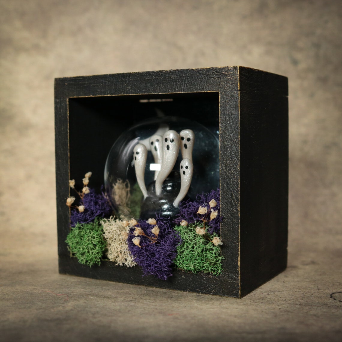 Miniature 2.5” Spooky Ghost Crystal Ball Shadow Box Diorama - Etsy