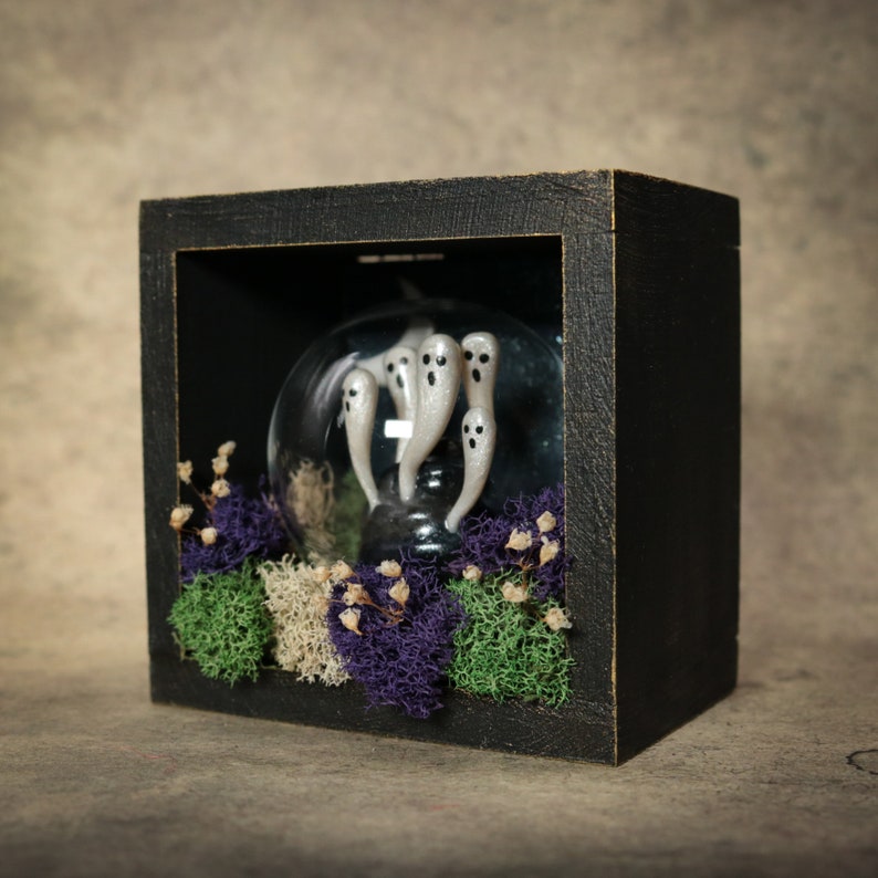 Miniature 2.5” Spooky Ghost Crystal Ball Shadow Box Diorama - Etsy