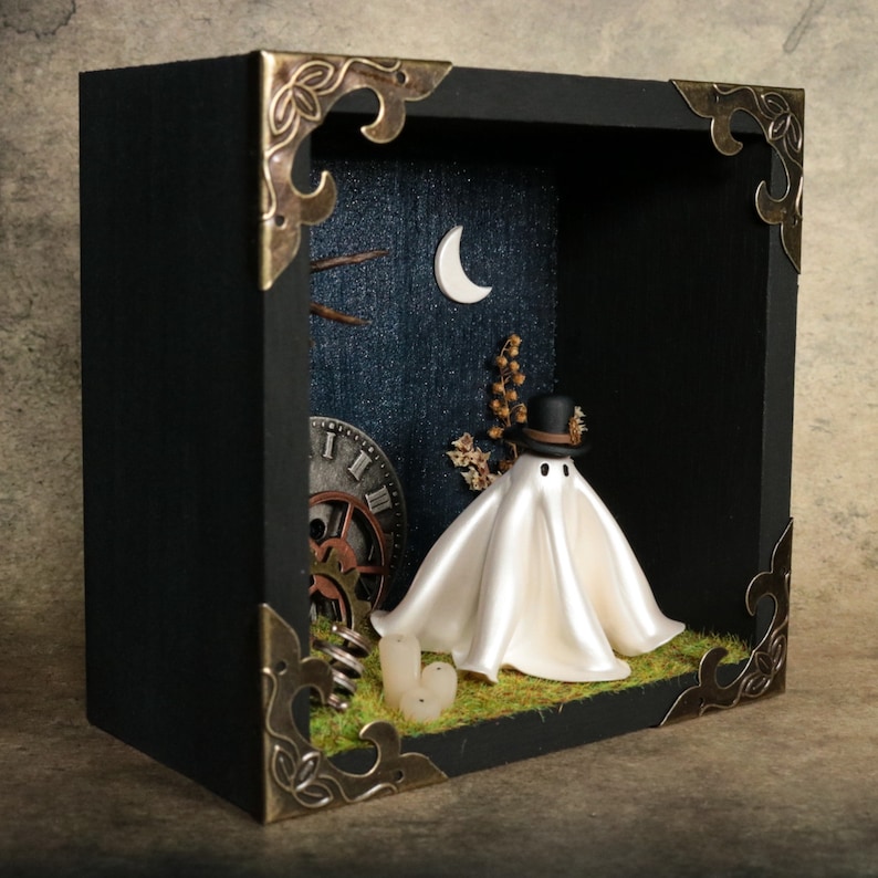 Steampunk Dapper Ghost Story Box / Shadow Box Spooky Diorama - Etsy