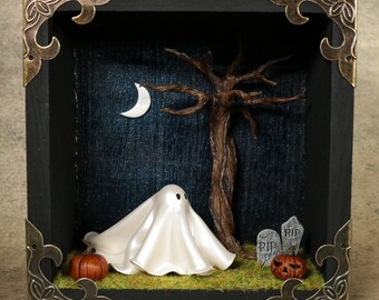 Ghost Story Box / Shadow Box Cemetery Diorama - Etsy