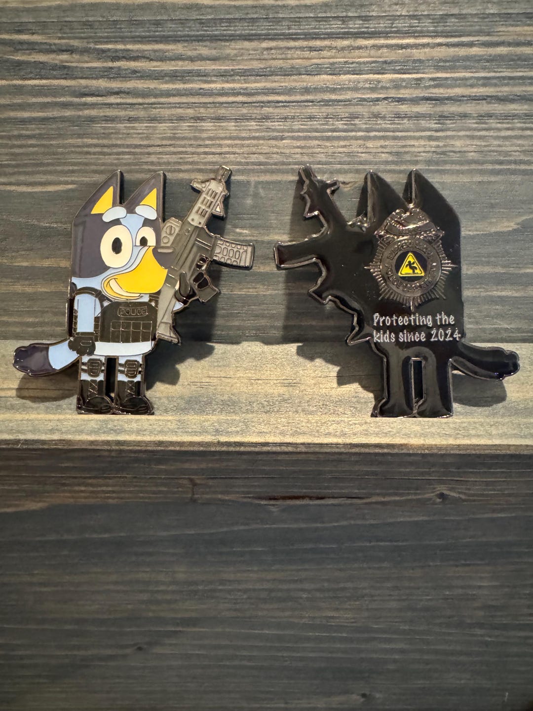 Slippery Slope PD Black Tactical Bluey Challenge Coin - Etsy