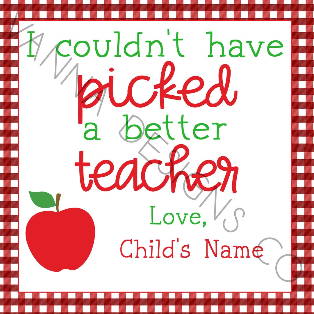 Digital Download: Apple Teacher Appreciation Card - Etsy