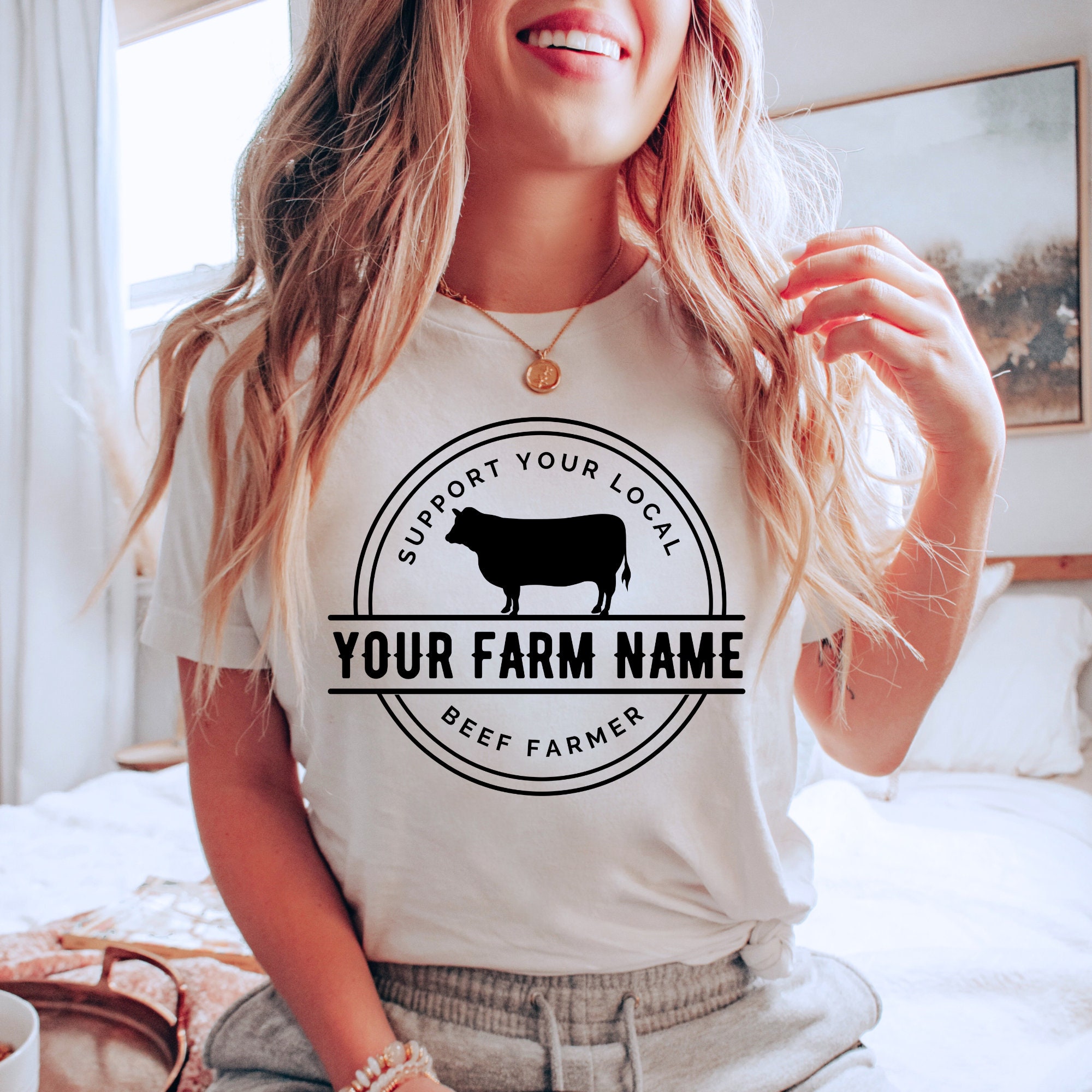 Custom Farm Name Shirt, Personalized Farm Shirt, Custom Beef Farm Shirt ...