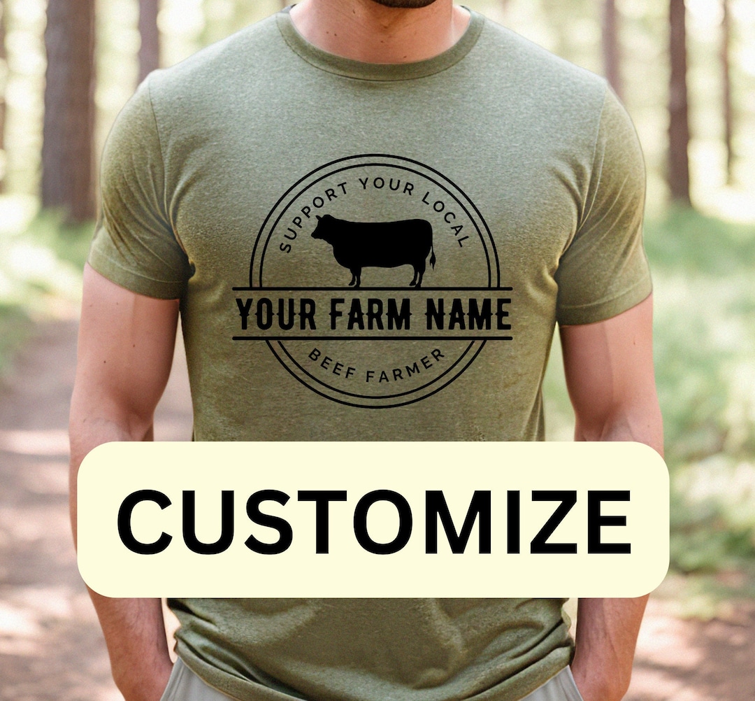 Custom Farm Name Shirt, Personalized Farm Shirt, Custom Beef Farm Shirt ...