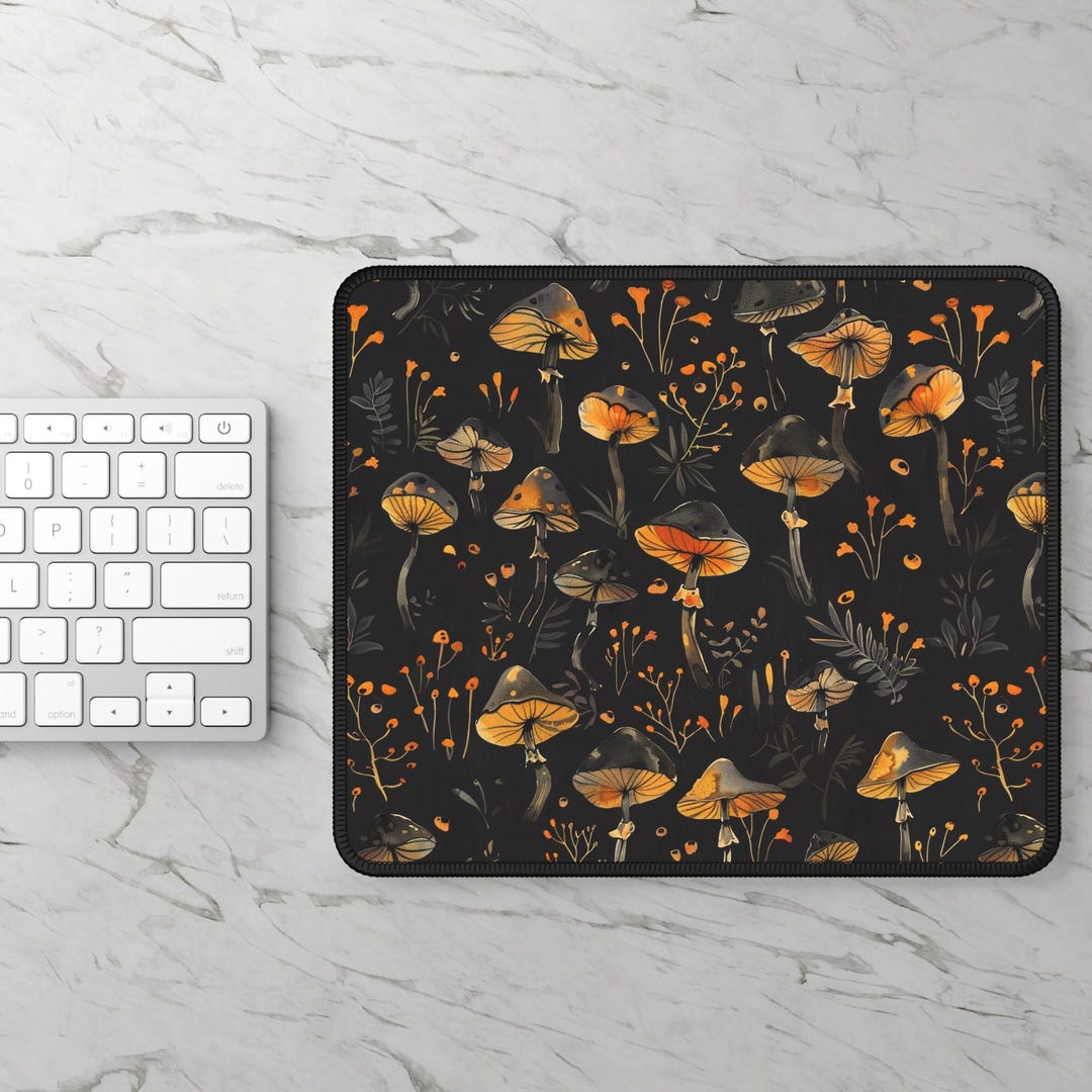 Botanical Gaming Mouse Pad, Fungi Mouse Pad, Cottagecore Mushroom ...