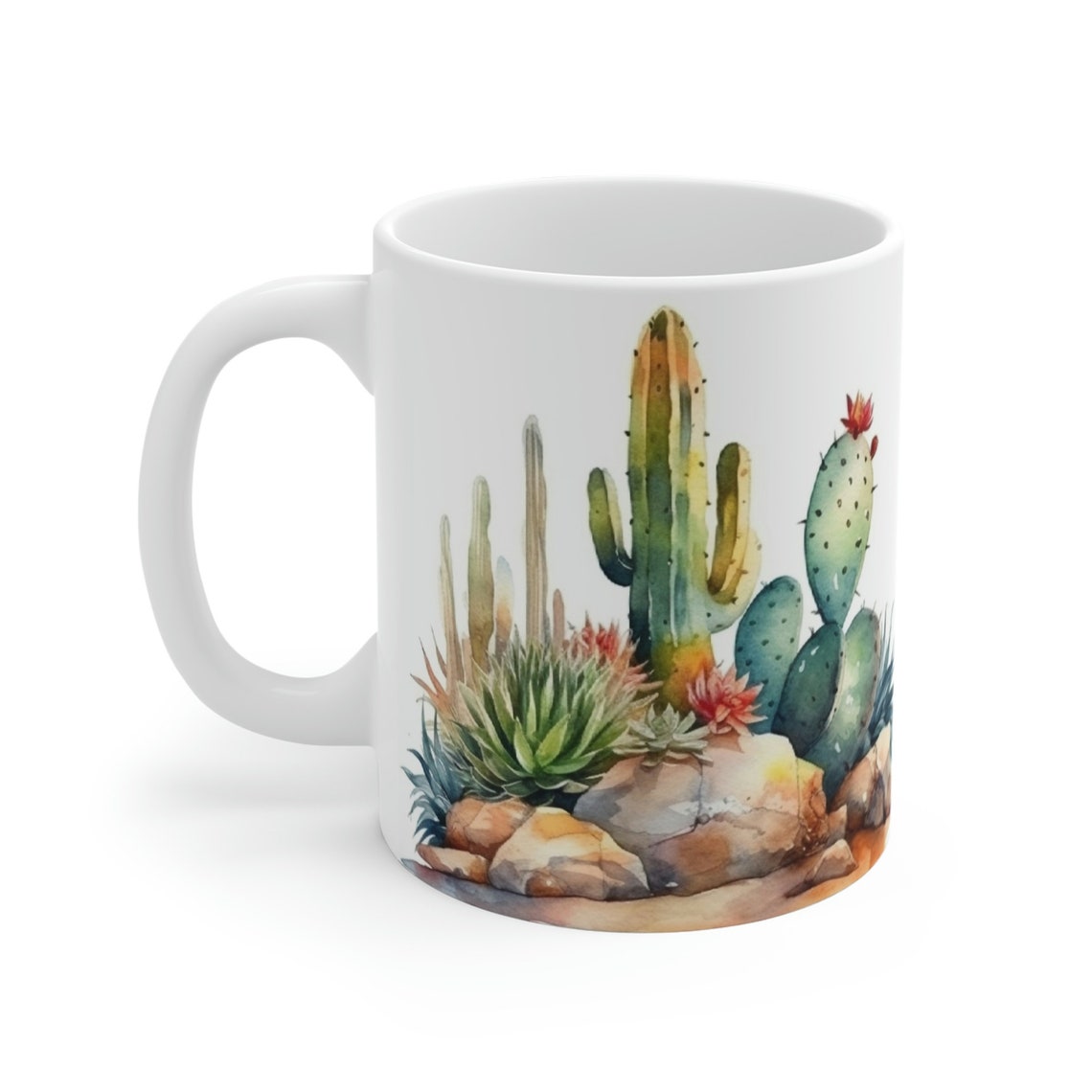Botanical Cactus Coffee Mug: Desert Ceramic Cup - Etsy