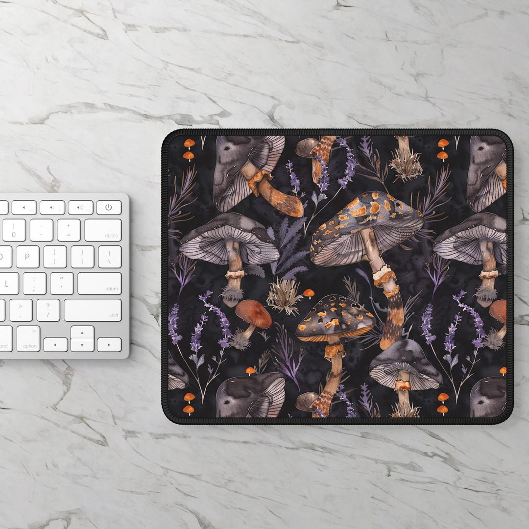 Botanical Gaming Mouse Pad, Fungi Mouse Pad, Cottagecore Mushroom ...