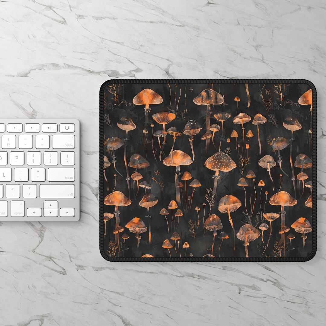Botanical Gaming Mouse Pad, Fungi Mouse Pad, Cottagecore Mushroom ...